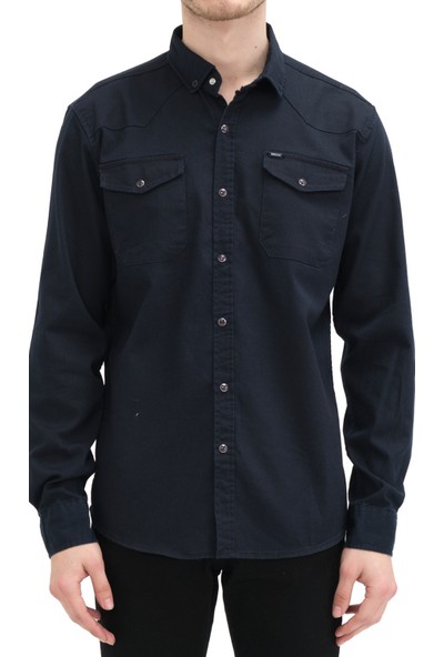 You Two Rahat Kesim Spor Kot Gömlek Lacivert