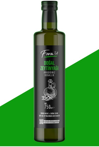 FARM34 Erken Hasat Soğuk Sıkım Zeytinyağı 750 ml FARM34 Erken Hasat Soğuk Sıkım Zeytinyağı 750 ml