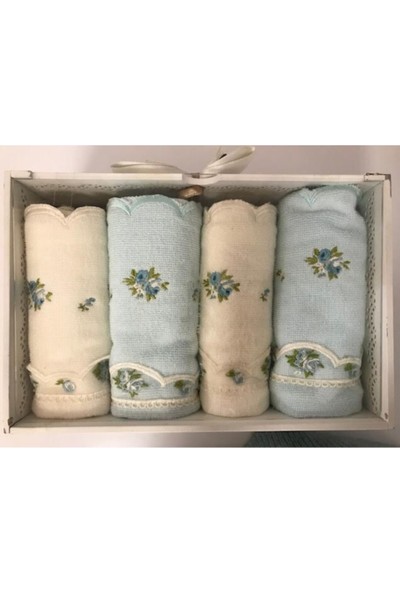 Özdilek 4 Adet Butik El-Yüz Havlusu (50X90)-MELROSE Krem+Mint Özdilek 4 Adet Butik El-Yüz Havlusu (50X90)-MELROSE Krem+Mint