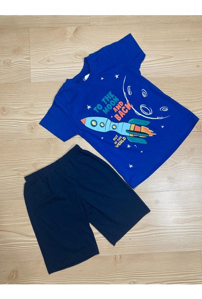 Büyümüş Baby Kids Erkek Çocuk Roket Baskılı Şortlu Takım
