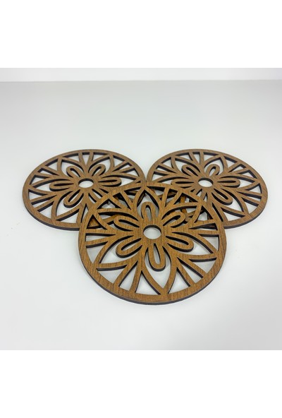 Mixa Design Ahşap Bardak Altlığı 3'lü Set | 10 cm Mixa Design Ahşap Bardak Altlığı 3'lü Set | 10 cm