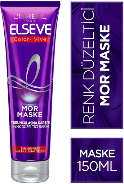 Loreal Paris L'oréal Paris Elseve Turunculaşma Karşıtı Renk Düzeltici Mor Maske 150ML Loreal Paris L'oréal Paris Elseve Turunculaşma Karşıtı Renk Düzeltici Mor Maske 150ML