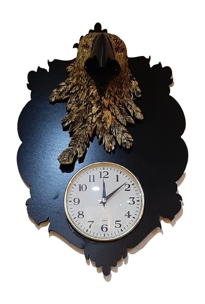 Kalaycıoğlu Konsept Kartal Başlı Sarı Polyester Döküm Dekoratif Duvar Saati Kalaycıoğlu Konsept Kartal Başlı Sarı Polyester Döküm Dekoratif Duvar Saati