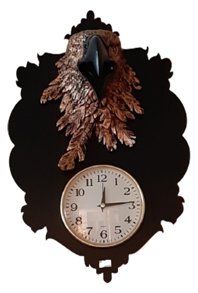 Kalaycıoğlu Konsept Kartal Başlı Bakır Renk Polyester Döküm Dekoratif Duvar Saati Kalaycıoğlu Konsept Kartal Başlı Bakır Renk Polyester Döküm Dekoratif Duvar Saati