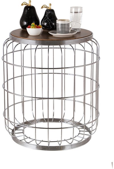 Begüsa Camellia Krom Kaplamalı Ceviz Sehpa