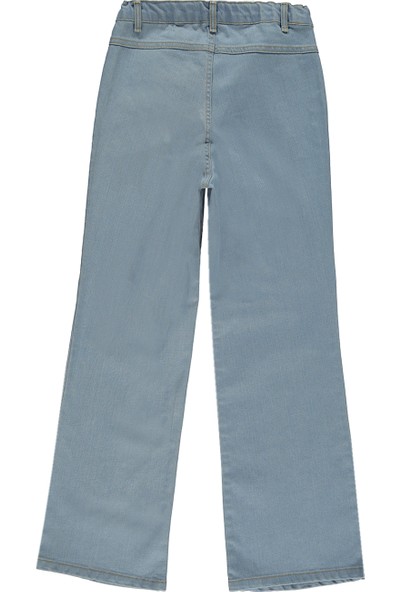 Overdo Aplike Detay Kız Çocuk Bol Paça Kot Pantalon