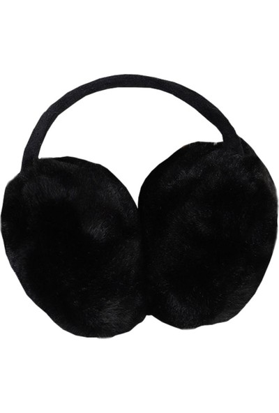 Kürklü Kulak Muffs Isıtıcı Sıcak Earmuffs Kulaklık Kış Soğuk Hava Kız Siyah (Yurt Dışından)