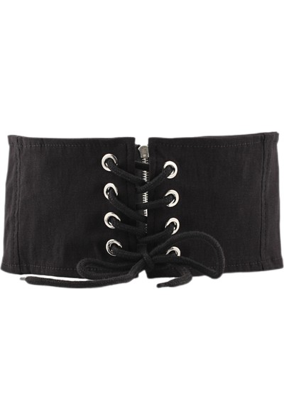 Hapais Siyah Geniş Yüksek Bel Elastik Kemer (Yurt Dışından) Hapais Siyah Geniş Yüksek Bel Elastik Kemer (Yurt Dışından)