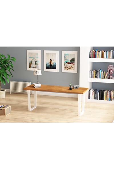 Woodesk Tuana Masif Tik Renk 120X70 Yemek Masası CPT7032-120