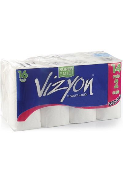 Vizyon 16'lı 3 Katlı Extra Güçlü Tuvalet Kağıdı Vizyon 16'lı 3 Katlı Extra Güçlü Tuvalet Kağıdı