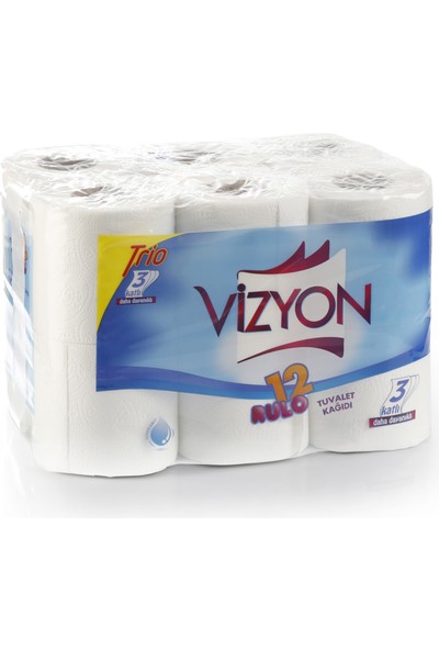 Vizyon Trio 12'li 3 Katlı Tuvalet Kağıdı