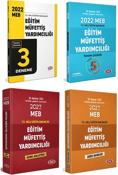 Data Yayınları 2022 Meb Eğitim Müfettiş Yardımcılığı Sınavı Tam Kapsamlı Seti Data Yayınları 2022 Meb Eğitim Müfettiş Yardımcılığı Sınavı Tam Kapsamlı Seti