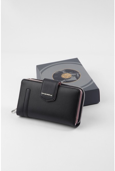 Cengiz Pakel Orta Boy Kadın Cüzdan Siyah/pudra 65256
