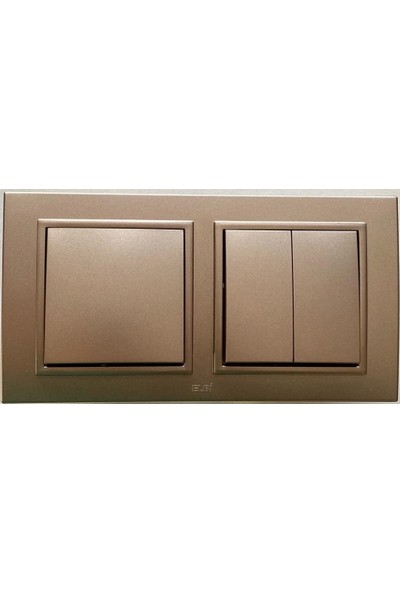 Elbi Zena Anahtar Komütatör Ikili Anahtar Ikili Çerçeve Antrasit (Latte) Rengi Takım