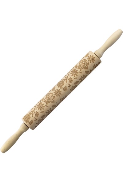 Bawei Kabartmalı Ahşap Haddeleme Pin Kurabiye Bisküvi Pişirme Rulo W / Gül Desen Gül 2 Bawei Kabartmalı Ahşap Haddeleme Pin Kurabiye Bisküvi Pişirme Rulo W / Gül Desen Gül 2