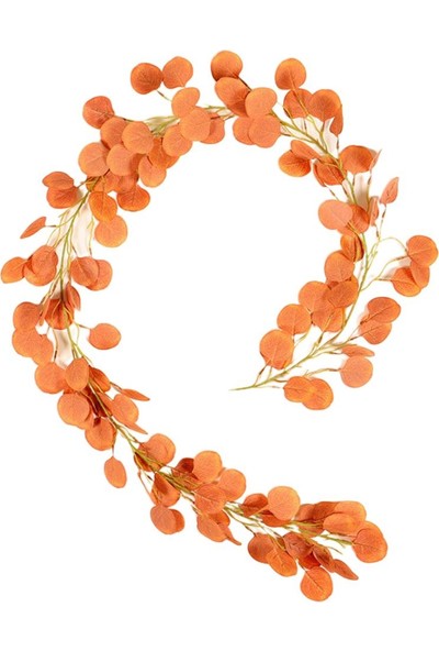 Bawei Faux Gümüş Dolar Okaliptüs Garland Yapay Yapay Dekor Turuncu Yaprakları Bawei Faux Gümüş Dolar Okaliptüs Garland Yapay Yapay Dekor Turuncu Yaprakları