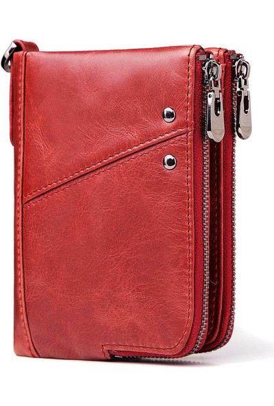 Kavis Kadın Rfıd Hakiki Deri Kısa Çift Fermuarlı Cüzdan - Kırmızı (Yurt Dışından) Kavis Kadın Rfıd Hakiki Deri Kısa Çift Fermuarlı Cüzdan - Kırmızı (Yurt Dışından)