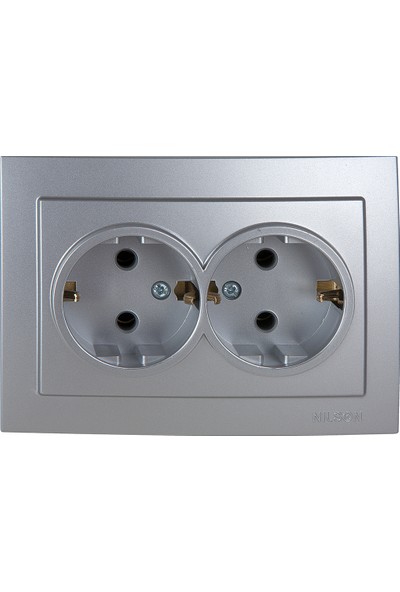 Nilson Touran Gümüş Ikili Topraklı Priz