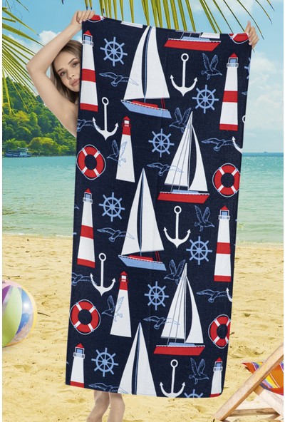 Jenika Erkek Plaj Havlusu Spor Desenli 80*150 cm