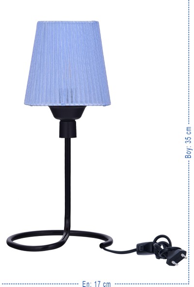 Özpolat Aydınlatma Elif Abajur Siyah (Mavi Şapkalı)