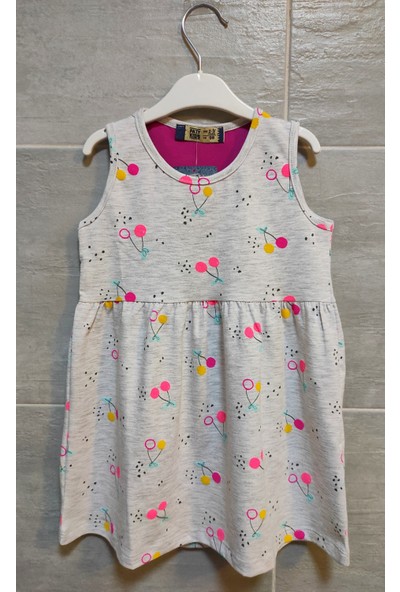 Paty Kids Kız Çocuk Askılı Kiraz Desenli Penye Elbise Paty Kids Kız Çocuk Askılı Kiraz Desenli Penye Elbise