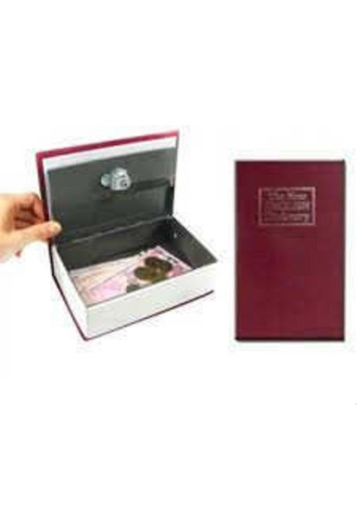 Deco Elit Sözlük Kitap Kasa Şeklinde Gizli Kasa Metal Kumbara Kasa Bordo Deco Elit Sözlük Kitap Kasa Şeklinde Gizli Kasa Metal Kumbara Kasa Bordo