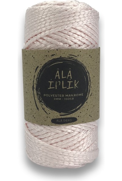 Ala Depo Polyester Makrome Ip Toz Pembe 3mm 100 gr Ala Depo Polyester Makrome Ip Toz Pembe 3mm 100 gr