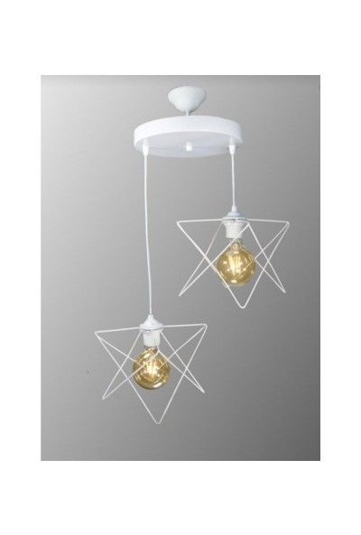 Aydın Homelight Zikzak 2'li Beyaz Avize