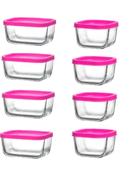 Lav 8'li Cam Saklama Kabı Seti