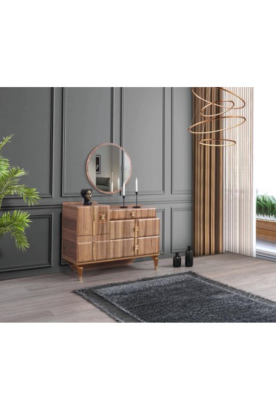 Sivas Gözde Mobilya Avanos Aynalı Çekmeceli Şifonyer Makyaj Masası 110X45X150CM