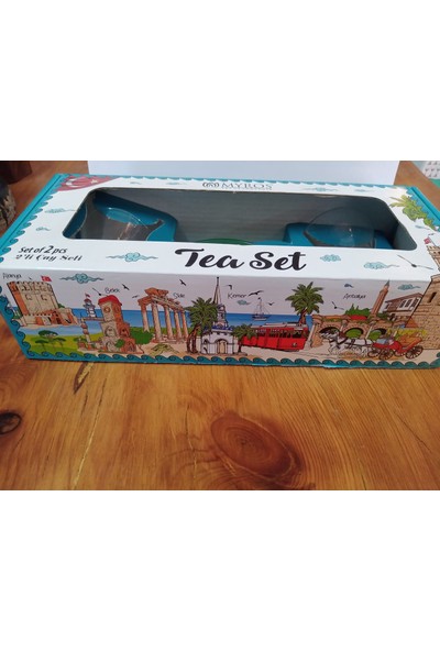 Sebat Home 2’li Atatürk Silüeti Baskılı Çay Seti