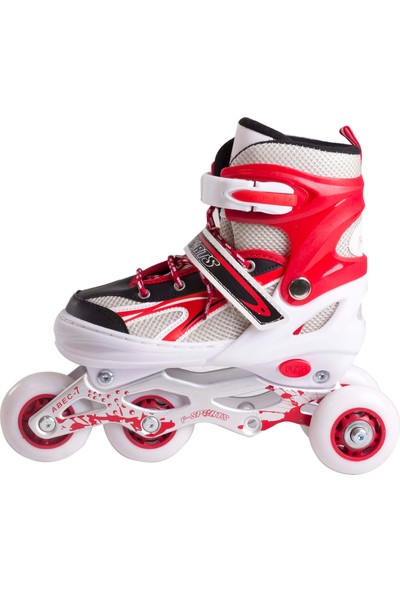 F-Sports 2+2 Ayarlanabilir Ön Tekerleği Işıklı Metal Alıştırma Pateni Çantalı