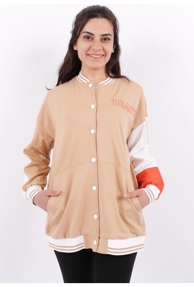 Ikoll 27026 Kadın Renk Bloklu Rıbanalı Bomber