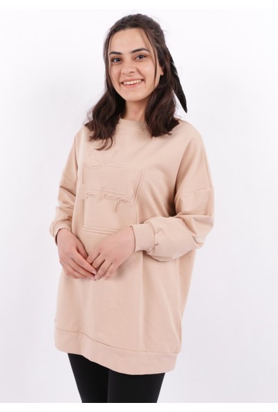 Ikoll 26702 Kadın Gofre Baskılı S-Shırt