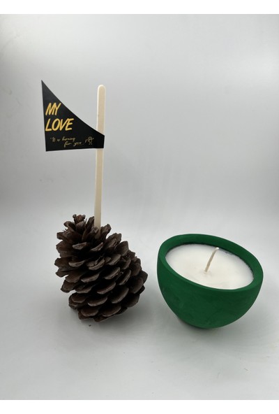 Pera Candle Seramik Yeşil Mum