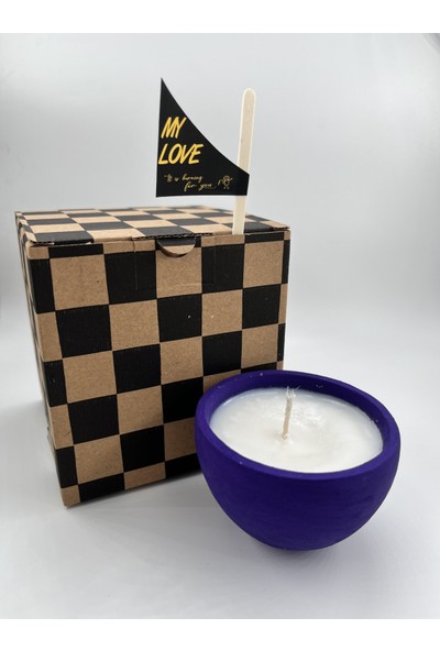 Pera Candle Seramik Mum Mor