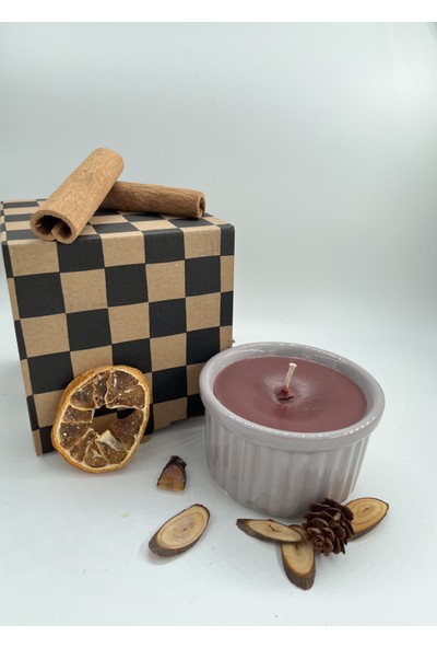 Pera Candle Seramik Mum Bordo