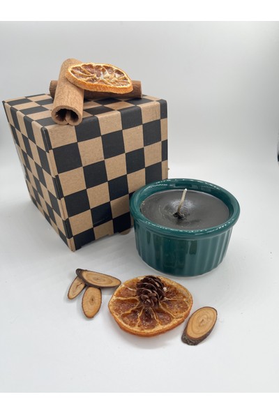 Pera Candle Seramik Mum Koyu Kahve