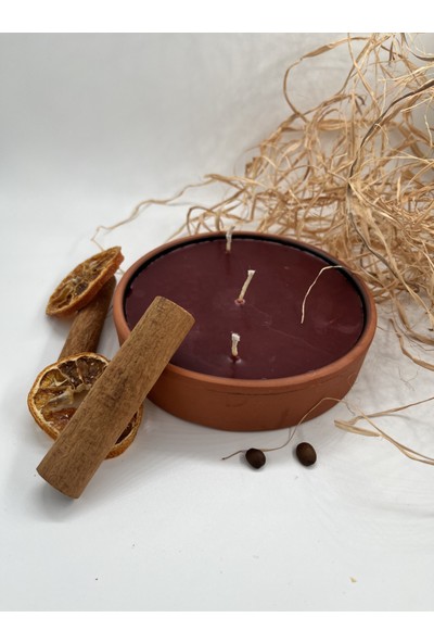 Pera Candle Seramik Büyük Mum Bordo