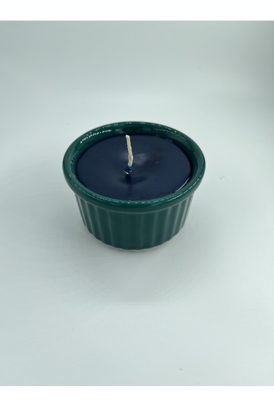 Pera Candle Seramik Mum Lacivert