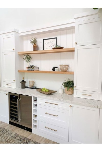 Doğal Ahşap Raf 2'li Takım - 80X20 cm