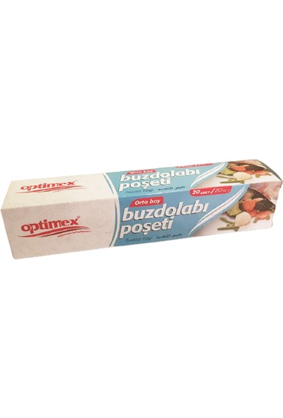 Optimex Orta Boy Buzdolabı Poşeti Kilitsiz 20'li