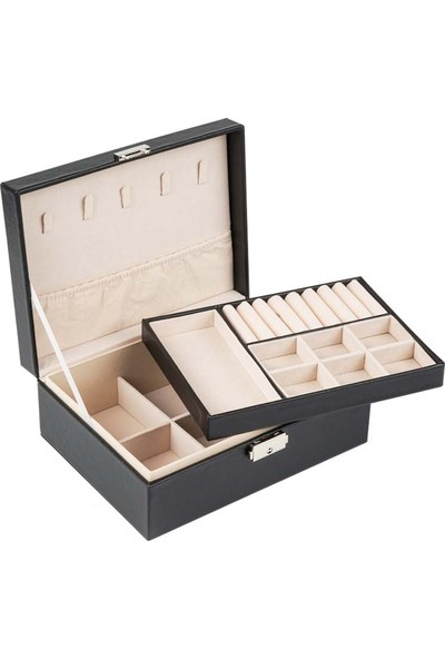 Mücevher Saklama Kutusu, Stil: Çift Katmanlı Siyah (Yurt Dışından) Mücevher Saklama Kutusu, Stil: Çift Katmanlı Siyah (Yurt Dışından)