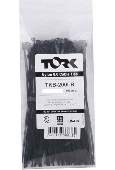 Tork Siyah Kablo Bağı 3,6X280 Tork Siyah Kablo Bağı 3,6X280