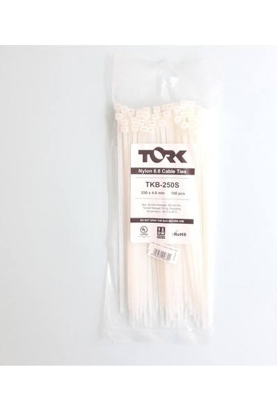 Tork Beyaz Kablo Bağı 4,8X250 Tork Beyaz Kablo Bağı 4,8X250