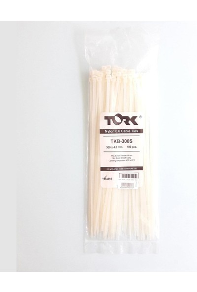 Tork Beyaz Kablo Bağı 4,8X300 Tork Beyaz Kablo Bağı 4,8X300