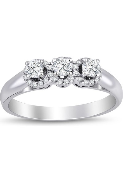 Sembol Gold 0.32 Ct. Pırlanta Tria Yüzük