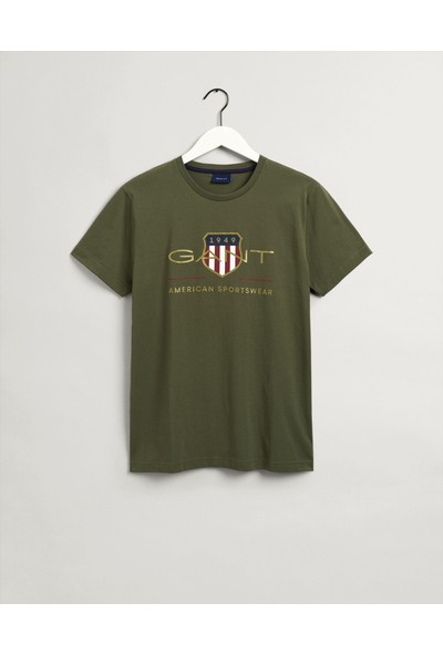 Gant Erkek Yeşil Regular Fit Logolu T-Shirt 2003099.358 Gant Erkek Yeşil Regular Fit Logolu T-Shirt 2003099.358