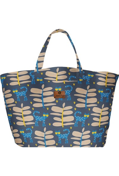 Koko Patik Gözlüklü Kedi Anne Plaj Çantası