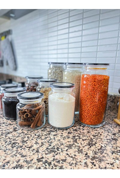 Şura Mutfak 9'lu Cam Saklama Kabı 3 Farklı Boy Kapaklı Saklama Kabı